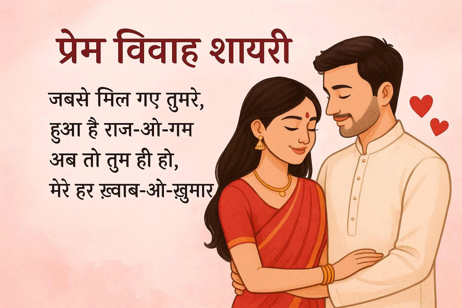 प्रेम विवाह शायरी 2 line - Love Marriage Shayari in Hindi 2025